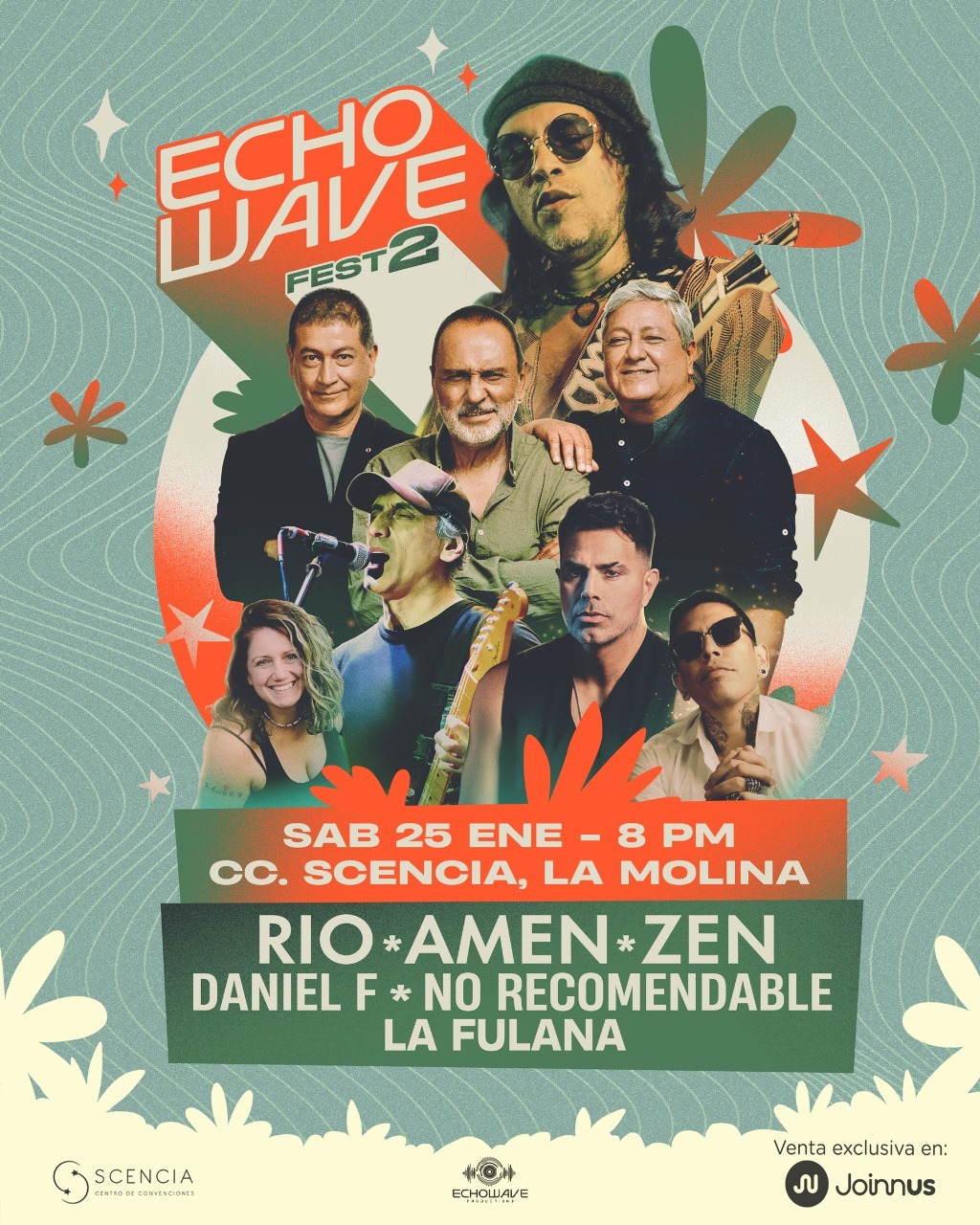 Amén, RÍO, Zen, Daniel F, No Recomendable y La Fulana se unen para el ‘Echowave Fest 2’ este 25 ...