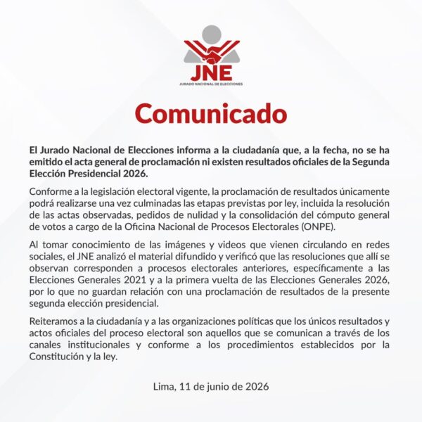 JNE niega proclamación
